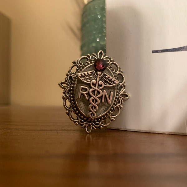 BSN Silver and White Nursing Pins Simple Pinning Ceremony Pin Vintage ...