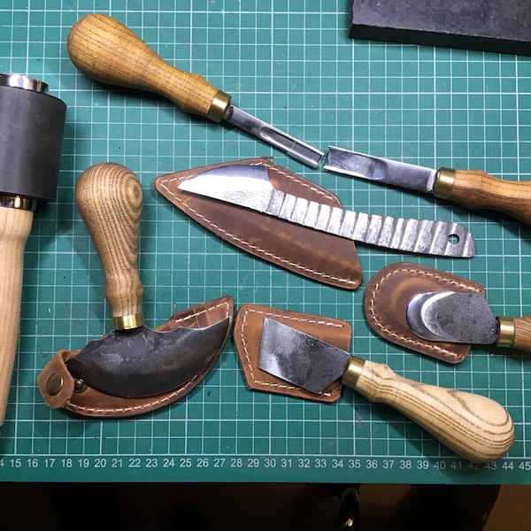 Curved Adze With Leather Case. Wood Carving Tool. Camping Axe ...