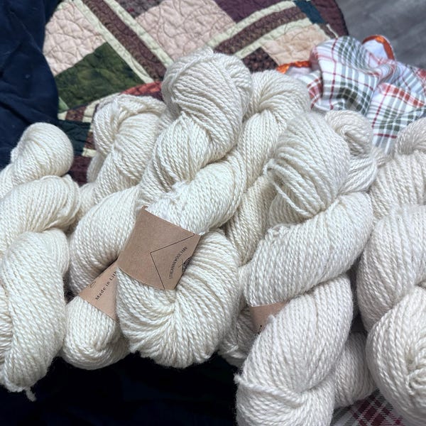 1kg White European Wool Yarn – 100% Lithuania DK Light Worsted, Hand ...