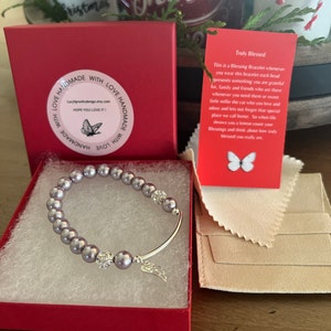 Truly Blessed, Count Your Blessings Bracelet With White Crystal Pearls ...