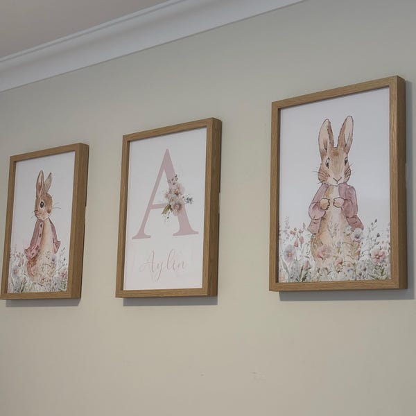 Peter Rabbit Prints,girl Nursery Prints,nursery Wall Decor,pink,floral ...