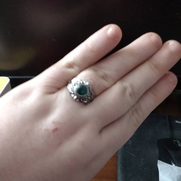 Sterling Silver Locket Ring: Copper Turquoise June Birthstone - Etsy