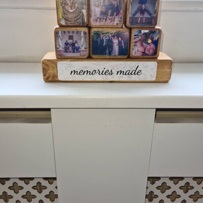 Stacking Photo Blocks Set Photo Gift Wooden Photo Block - Etsy UK