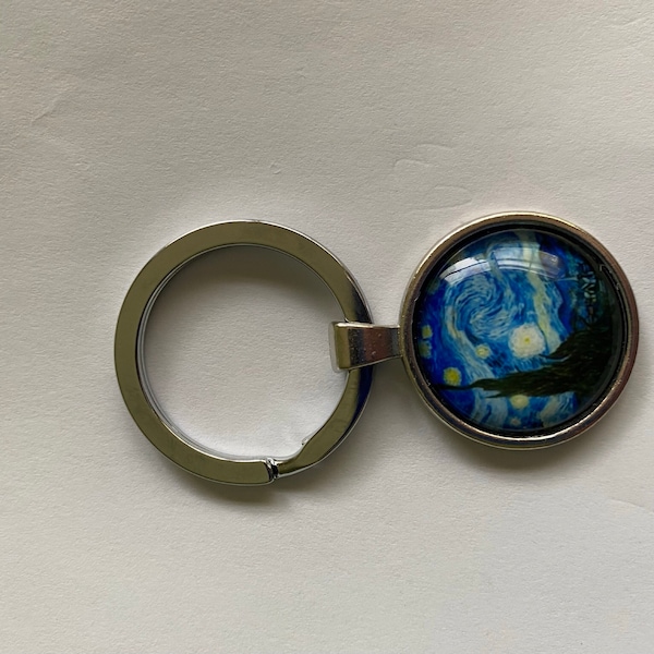Starry Night Keychain, Key Chain, Key Ring, Key Fob, Starry Night Key ...