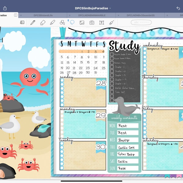 Ocean Vibes Digital Sticker Mega Bundle | Goodnotes & iPad | Summer ...