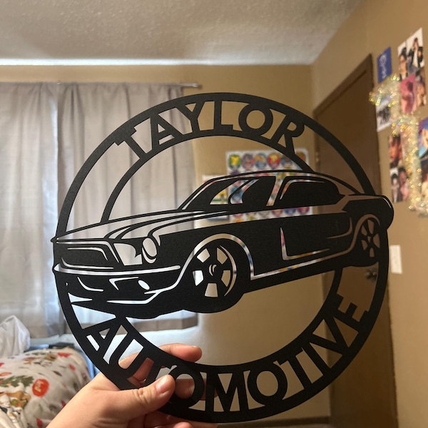 Personalized Metal Car Sign, Car Signs for Garage, Car Name Sign ...