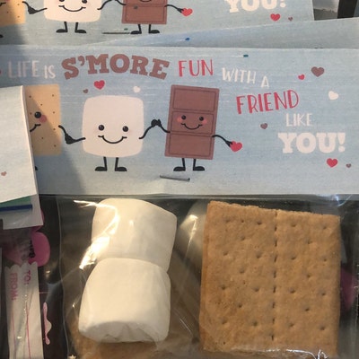 Valentine Treat Bag Toppers PRINTABLE Smores Valentine Cards for Kids ...