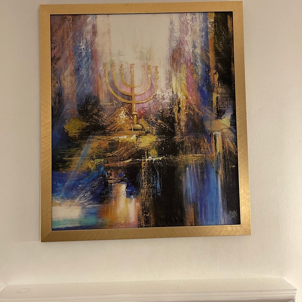 CHASSIDIC DANCE Judaica Contemporary Art PRINT on Canvas110x90cm Signed ...