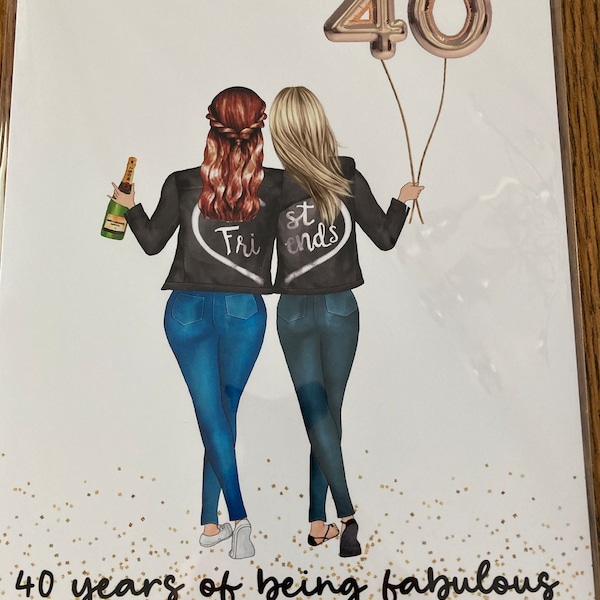 40th Birthday Best Friend, 40 Years of Being Fabulous, 40 Birthday Gift ...