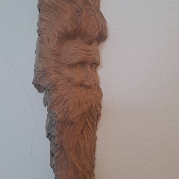 Home Decor Cottonwood Bark Woodcarving Greenman Wall Hanging Gift - Etsy