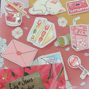 Hanami Sticker Sheet Japanese Picnic Aesthetic Spring Planner Stickers ...