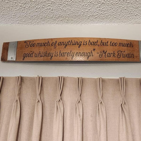 WHISKEY Barrel Stave Sign- 29”L / Custom Staves / Personalized Rustic ...