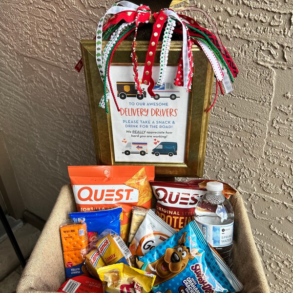 Delivery Driver Snack & Drink Sign, Mail Carrier, Packages, Essential ...