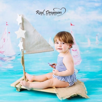 WOODEN RAFT Baby Photo Prop, Real Wood, Vintage Style, Baby Raft Prop ...