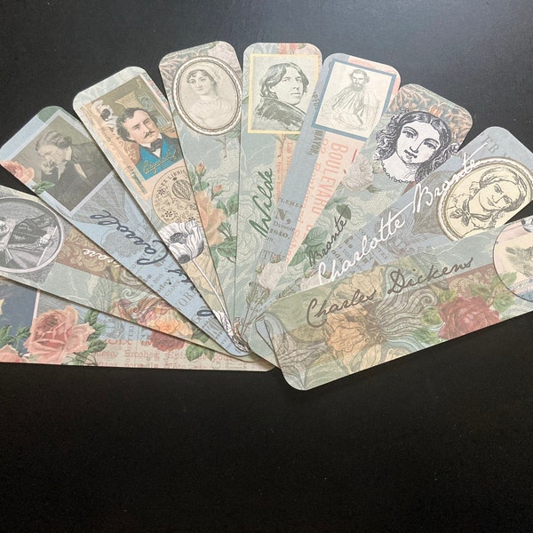 Author Bookmarks - 10 Bookmarks Featuring Classic Novelists. - Etsy UK