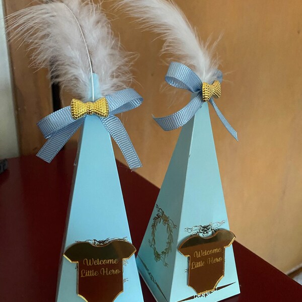 Custom Cone Favor Gift, Personalized Drage Box, Baby Shower Party Boxes ...