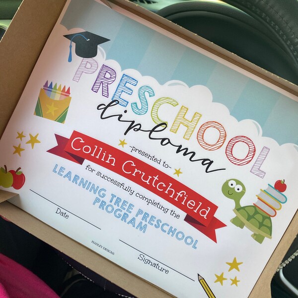 Prek Graduation Certificate, Editable Preschool Diploma Template, Last ...