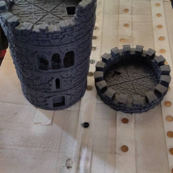 Ruined Round Tower Dnd Miniature Terrain for Dungeons and Dragons, D&D ...