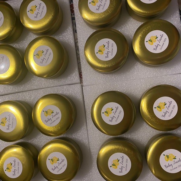 Lemon Bridal Shower Labels, Lemon Round Labels, Personalized Lemon Gift ...