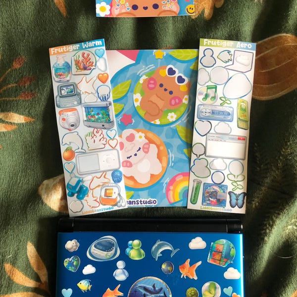 Frutiger Aero Matte Vinyl Sticker Sheet: Orange Warm Deco - Etsy