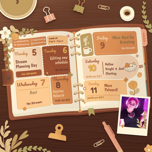 Cottagecore Stream Schedule | Stream Week Schedule | Cute Cat Schedule ...