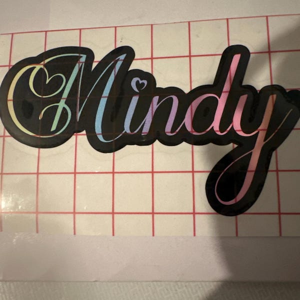 Rainbow Name Decal Custom Name Decal Heart Name Sticker Personalized ...