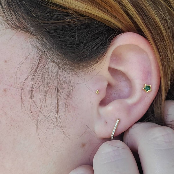 20G/18G Tiny Cartilage Threadless Push Pin Earrings • Gold Conch ...