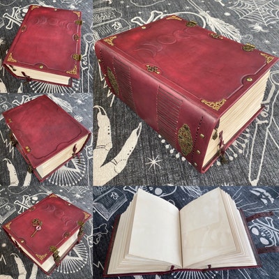 Medieval Spellbook Grimoire Pentagram Leather Handmade Book - Etsy