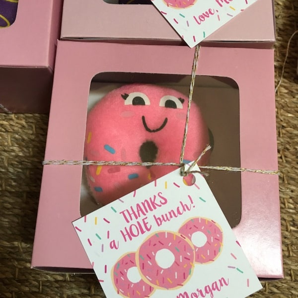 Donut Favor Tags or Stickers . Donut Birthday Party . for Favors, Treat ...