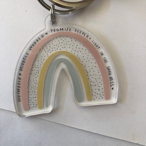 Way Maker, Miracle Worker Modern Rainbow Keychain - Etsy