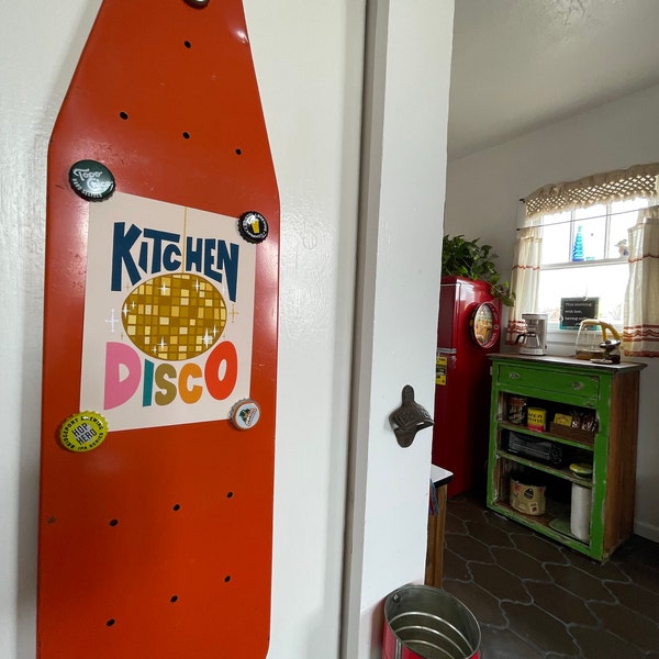 Kitchen Disco Print | Kitchen Poster | Foodie Gift | Rainbow | Poster ...