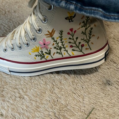 Converse Custom Floral Embroidery / Converse Custom Name / Gift for ...