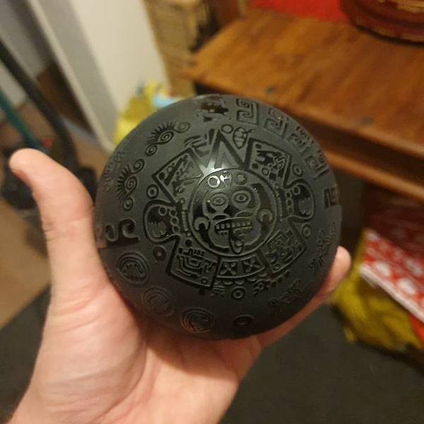 Black Obsidian Sphere, Engraved With the 5 Suns: the Gods of Mexica ...
