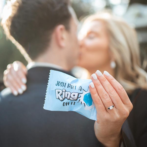 Custom Proposal Ring Pop | Pop the Question Ring Pop | He Put A Ring on ...