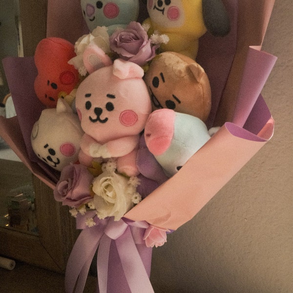 Plushies Bouquet. Kpop Boy Band Bouquet. Lavender Bouquet. Birthday ...
