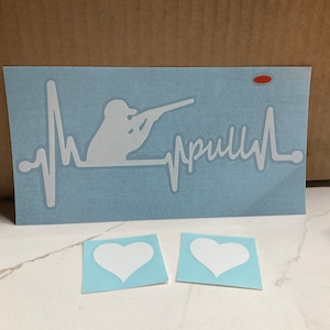Skeet Sport Trap Shooting Heartbeat Lifeline Decal Sticker for Auto ...