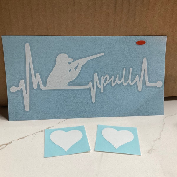 Skeet Sport Trap Shooting Heartbeat Lifeline Decal Sticker for Auto ...