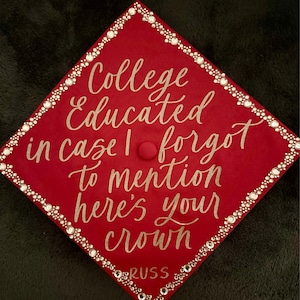 Two Degrees Hotter Master's Graduation Cap Vinyl Decal, Handlettered ...