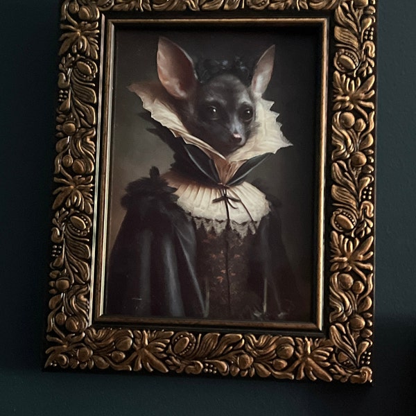 Gothic Bat in Dress, Vintage Poster, Art Poster Print, Home Decor ...