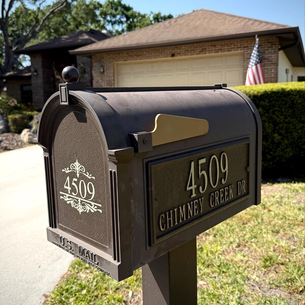 Custom Mailbox Decal | Mailbox Decal | House Numbers Mailbox Decal ...