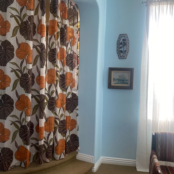 Scandinavian Vintage Curtains. Retro Net Curtains in Amazing Woven ...