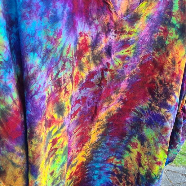 Deep Electric Rainbow Hand Dyed Tiedyed Rayon Gauze Long Skirt - Etsy