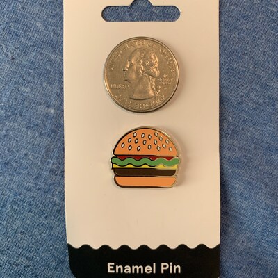Burger Enamel Pin - Etsy