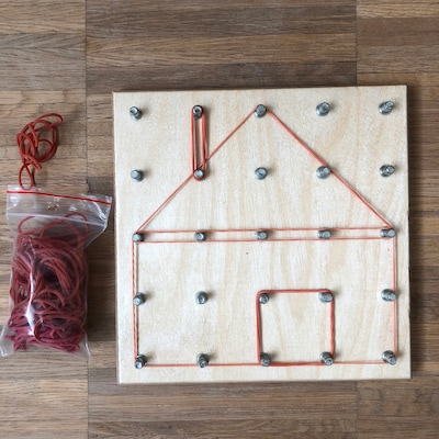 Geoboard, 5x5 Geoboard, Montessori Toddler Toys, Very Natural Wood ...