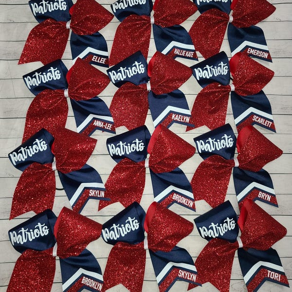 Paw Custom Glitter Cheer Bow,royal Blue Gold Cheer Bow With Name, Cheer ...