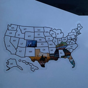 Rv State Sticker Travel Map 23x14 Inch Large Visited USA States Map ...