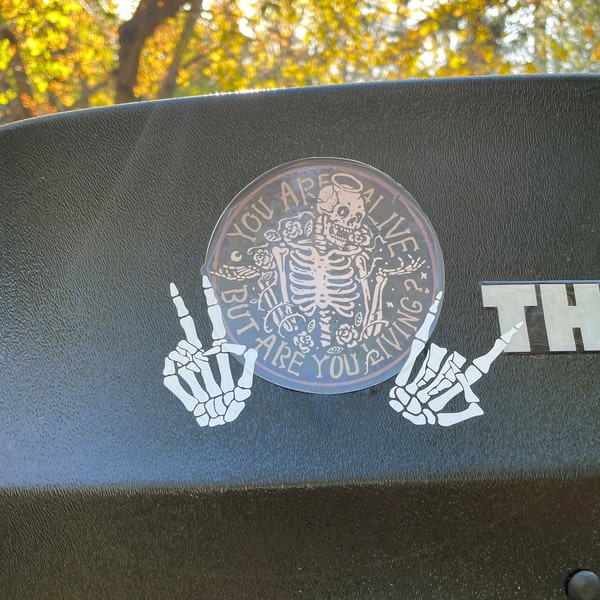 Rock on Skeleton Hand Vinyl Decal Sticker | Devil Horn Hand Sign, Metal ...