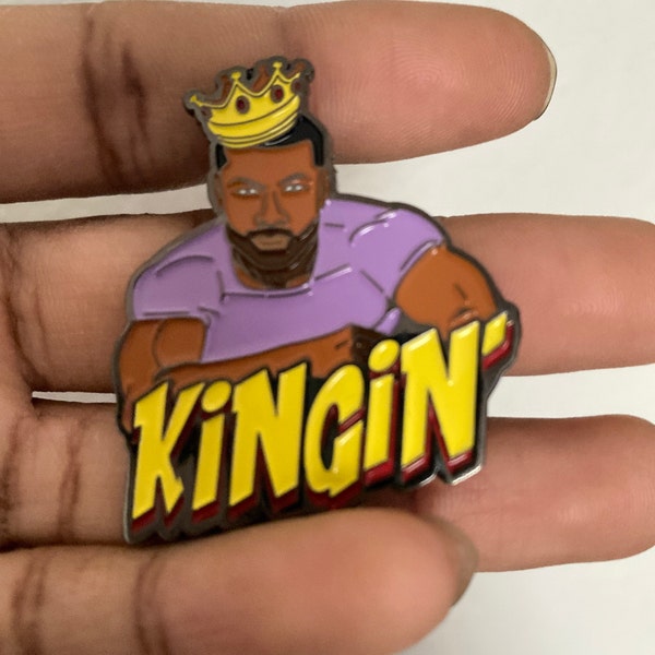 Cool Enamel Pin for Men, "kingin" Exclusive Lapel Pin, Black King Pin ...