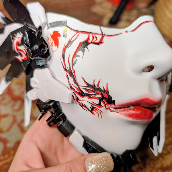 Selfdesign Cyberpunk Half Face Mask, Mechanical Cosplay Mask With ...