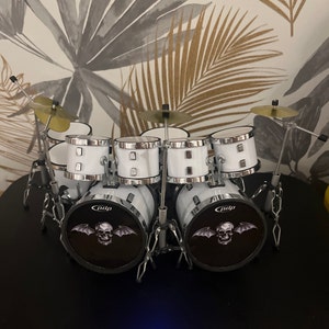 Miniature Drum Set Ta Ma Black Exclusive Musical Scale 1/12 Instrument ...